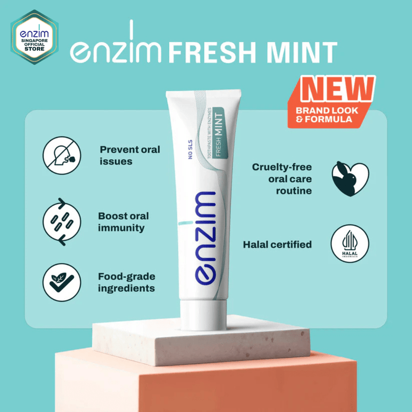 Enzim FRESHMINT Toothpaste | Halal-Certified, SLS-Free | Enzim Singapore